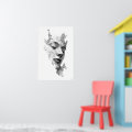 Hypnotic Lines: Intricate Monochrome Face Portrait Poster | Zazzle