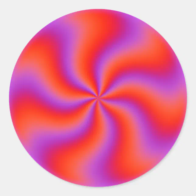 Hypnotic Spiral Optical Illusion Funny Neon Classic Round Sticker | Zazzle
