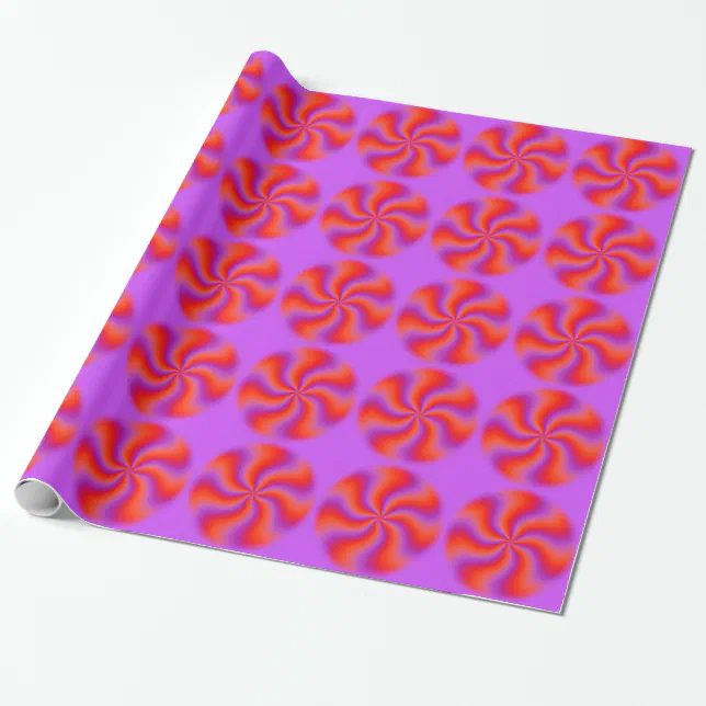 Hypnotic Spiral Optical Illusion Funny Neon Wrapping Paper | Zazzle