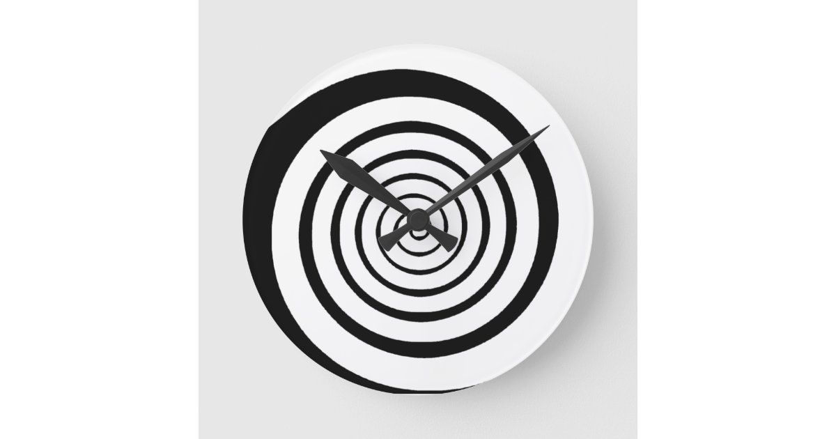 hypnotic spiral round clock | Zazzle