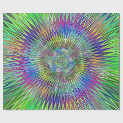 Hypnotic Star Burst Fractal Wrapping Paper | Zazzle
