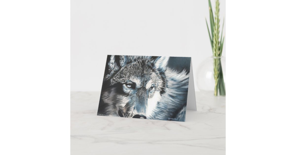 Hypnotic - Wolf Greeting Card | Zazzle