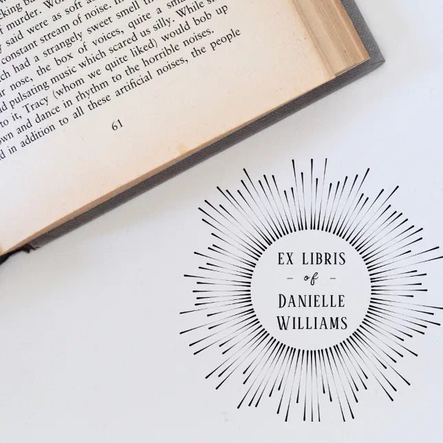 Hypnotizing Sun Rays Ex Libris Custom Name Book Self-inking Stamp | Zazzle