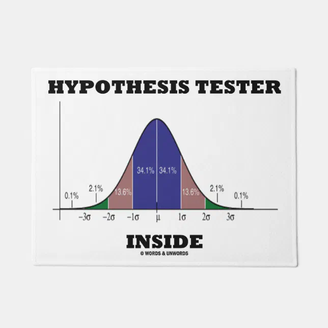 Hypothesis Tester Inside Bell Curve Stats Humor Doormat | Zazzle