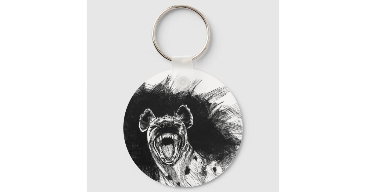 Hysterical Hyena Keychain | Zazzle