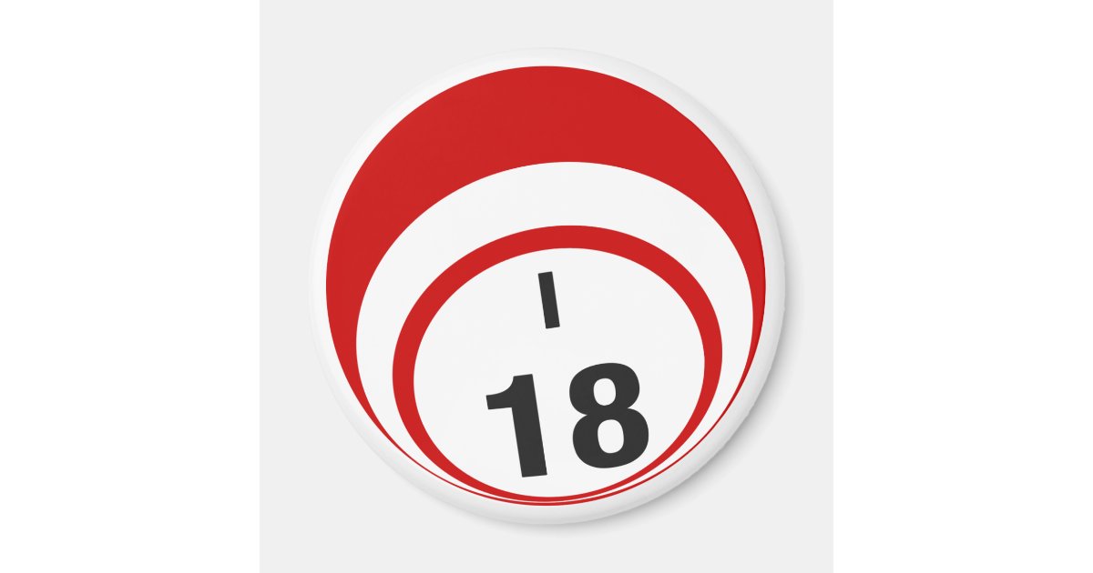 I18 bingo ball fridge magnet | Zazzle