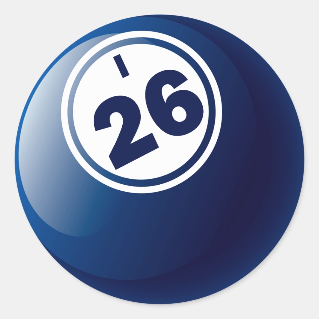 I 26 BINGO BALL CLASSIC ROUND STICKER | Zazzle