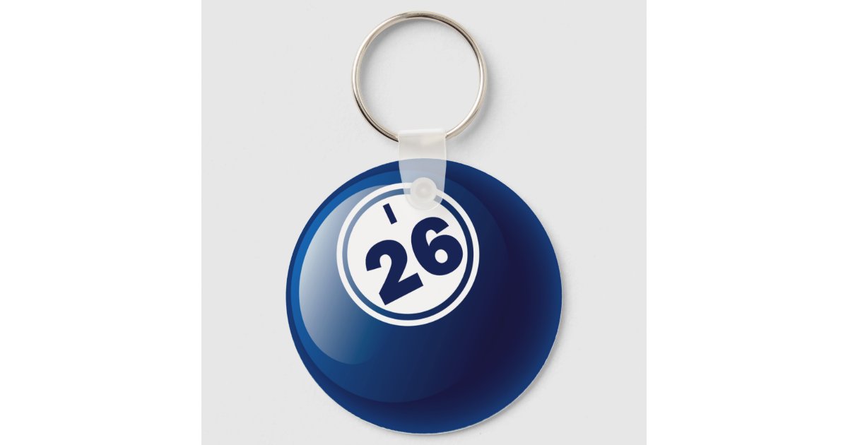 I 26 BINGO BALL KEYCHAIN | Zazzle