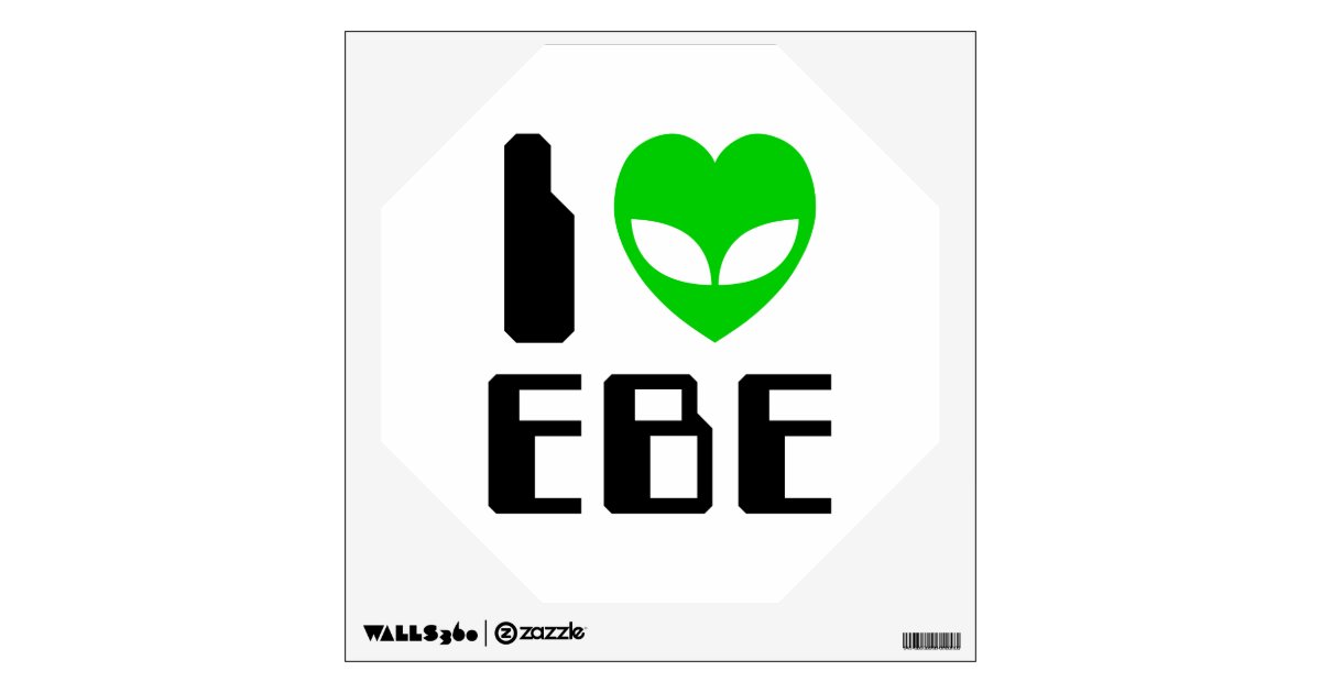 I Alien Heart EBE Wall Decal | Zazzle