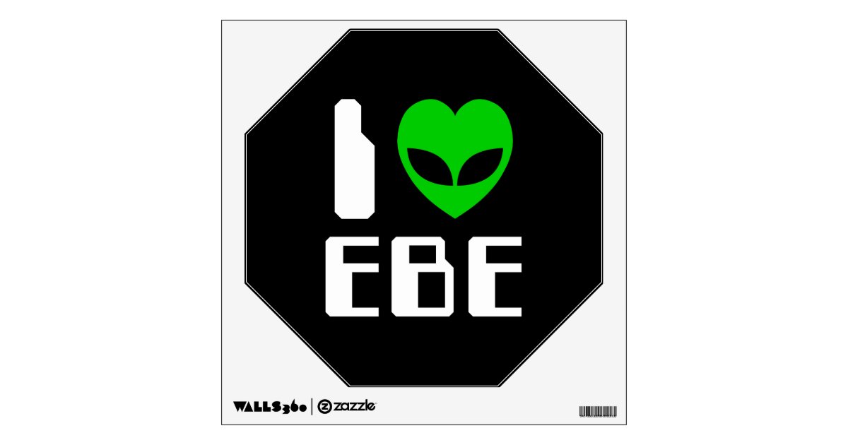 I Alien Heart EBE Wall Decal | Zazzle