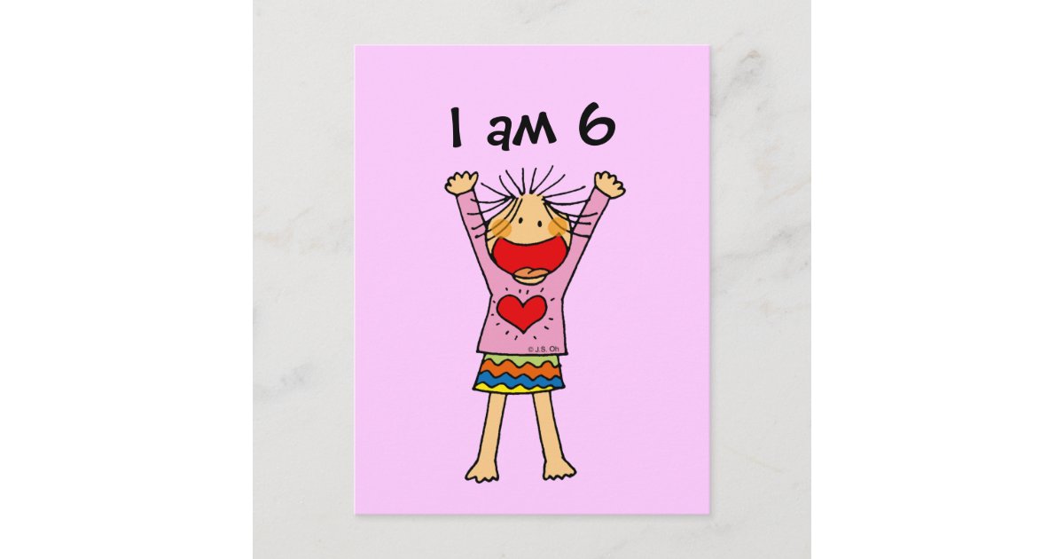 I am 6 postcard | Zazzle