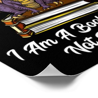I Am A Book Dragon Not A Worm Reading Fantasy Nerd Poster | Zazzle