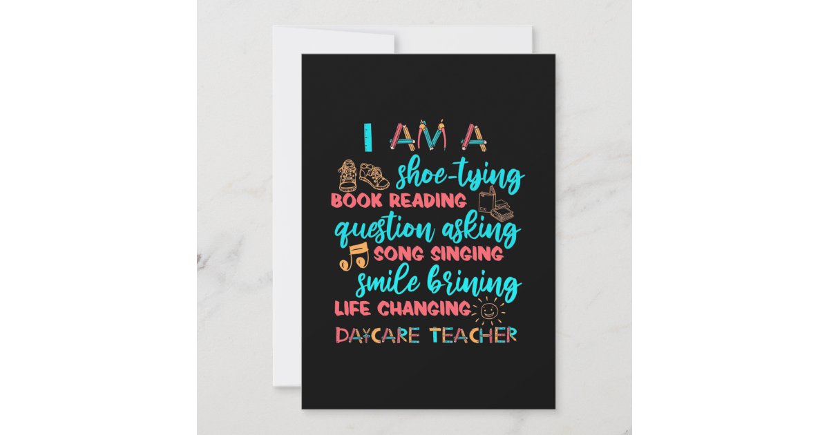 I Am A Daycare Teacher Invitation | Zazzle