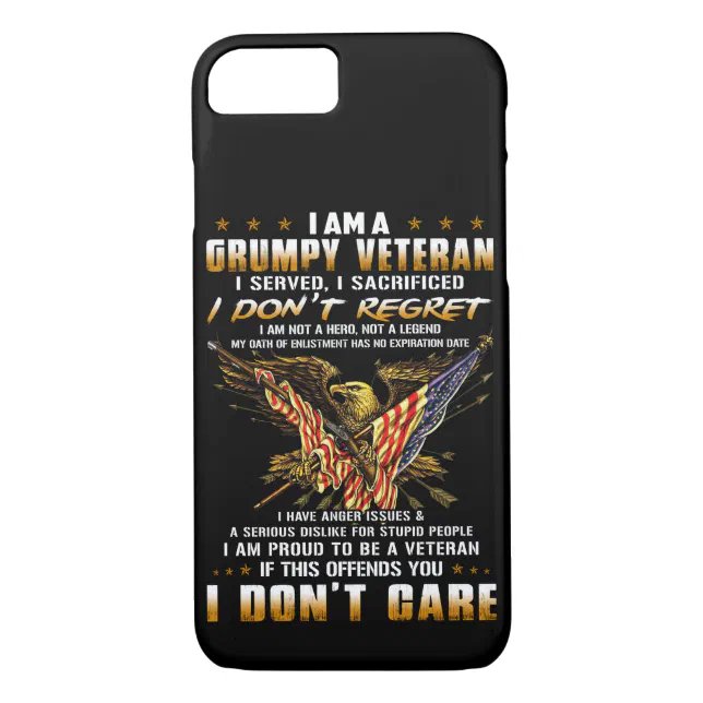 I Am A Grumpy Veteran Case-Mate iPhone Case | Zazzle