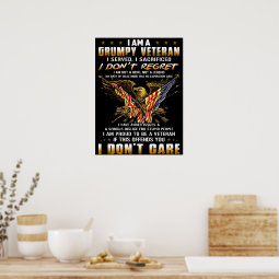 I Am A Grumpy Veteran Poster | Zazzle