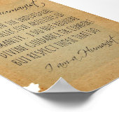 I AM A HUMANIST POSTER | Zazzle