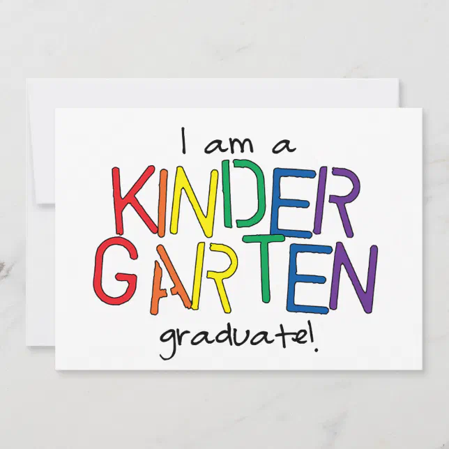 I Am a Kindergarten Graduate Announcement | Zazzle