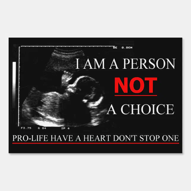 I AM A PERSON NOT A CHOICE PRO-LIFE YARD SIGN | Zazzle