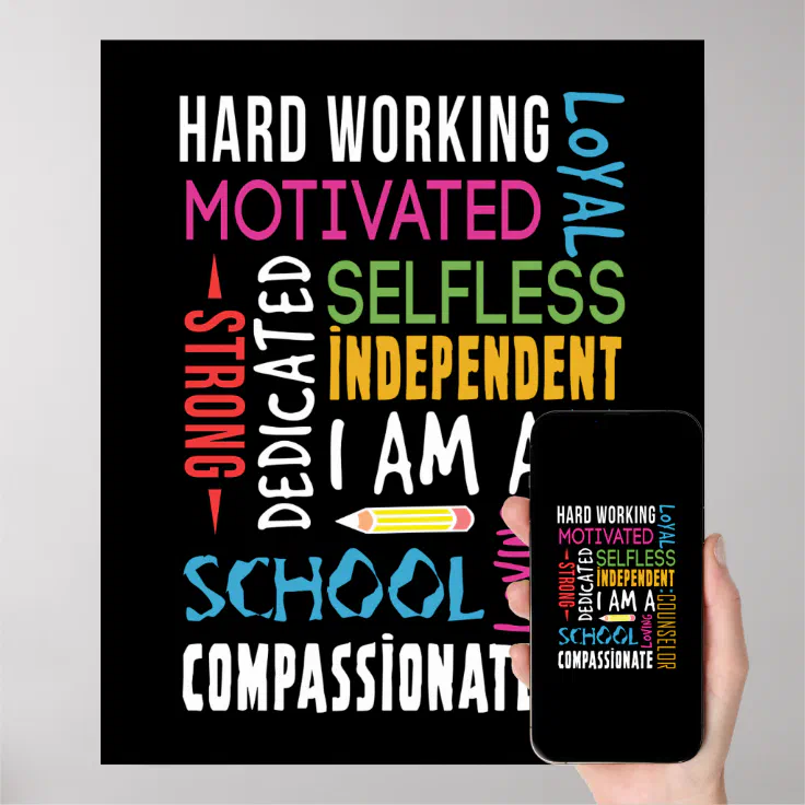 I Am A School Counselor Appreciation Poster | Zazzle