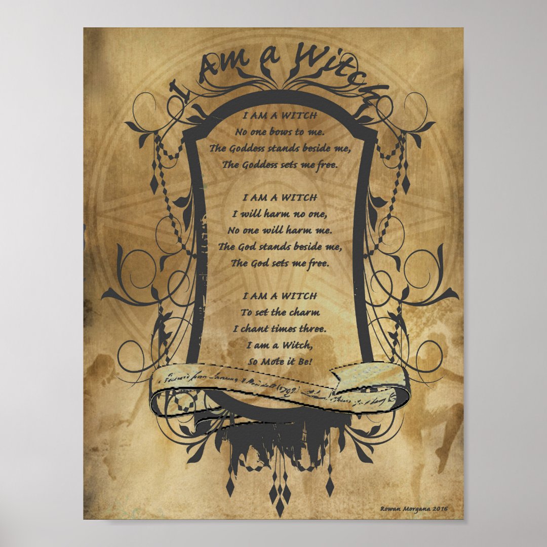 I AM a WITCH CHANT Poster | Zazzle