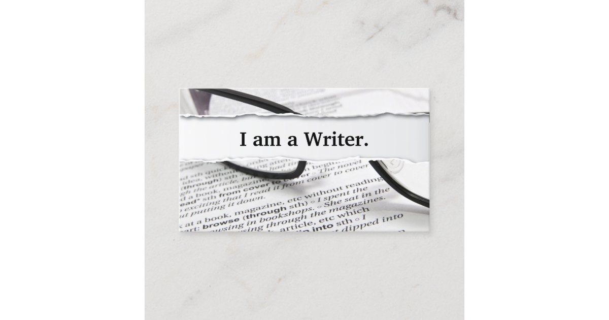 I Am a Writer business card | Zazzle
