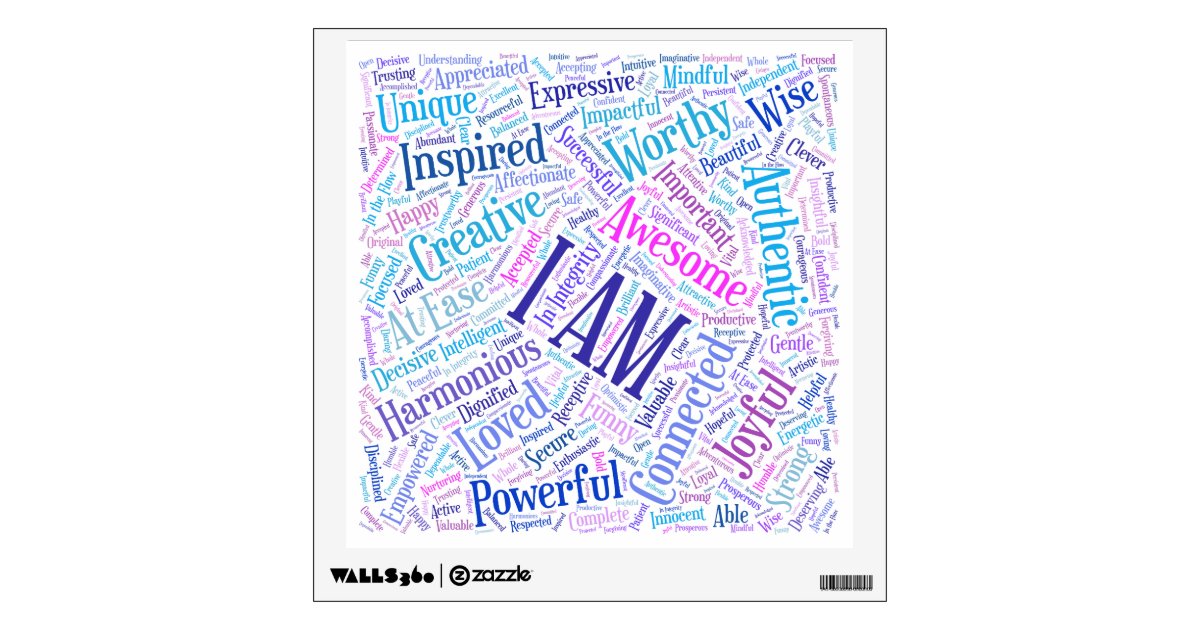 I Am Affirmations Wall Decal | Zazzle