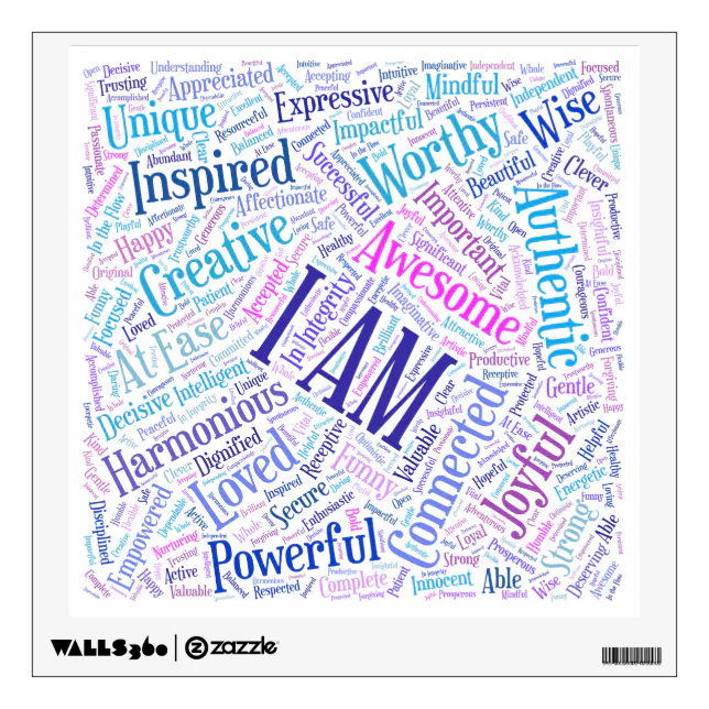 I Am Affirmations Wall Decal | Zazzle