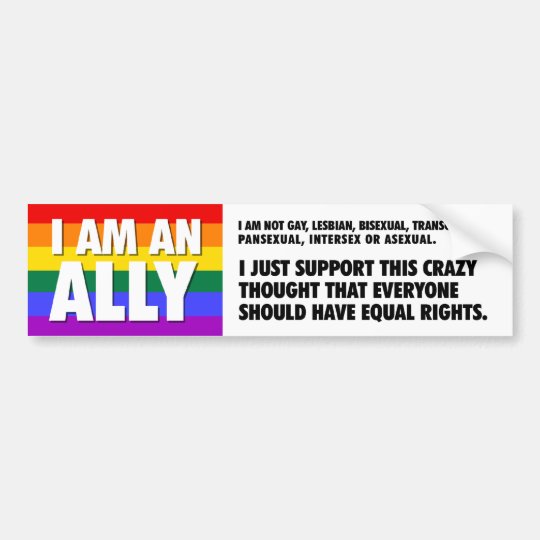 I Am An Ally Bumper Sticker | Zazzle.com