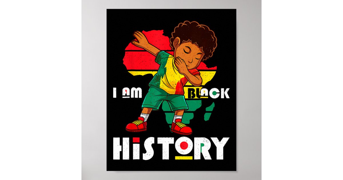 I Am Black History Month Kids Boys Afro African Am Poster | Zazzle