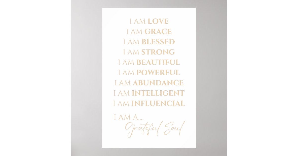 I AM CANVAS - Gold Poster | Zazzle
