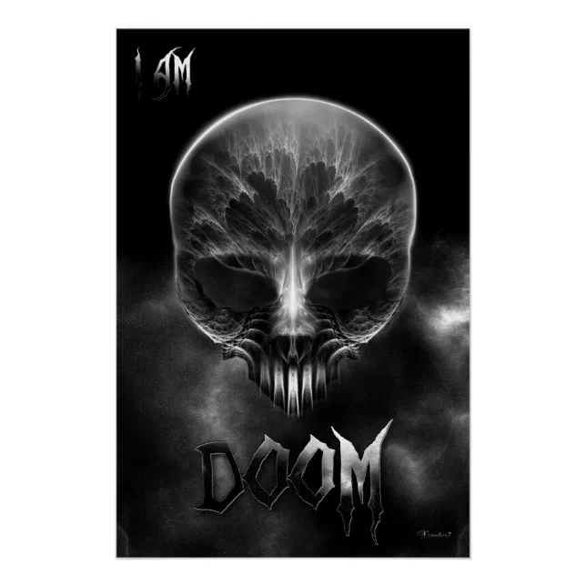 I Am Doom Fractal Skull Poster | Zazzle