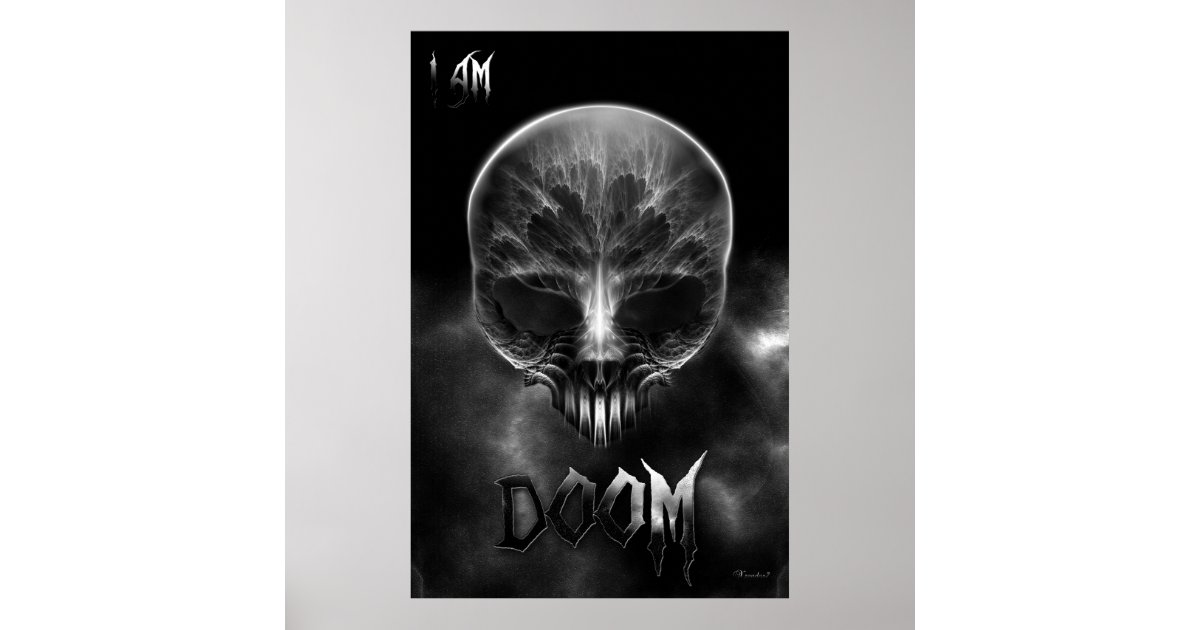I Am Doom Fractal Skull Poster | Zazzle