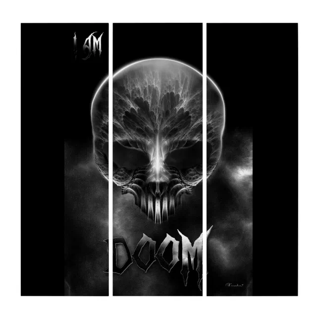 I Am Doom Fractal Skull Triptych | Zazzle