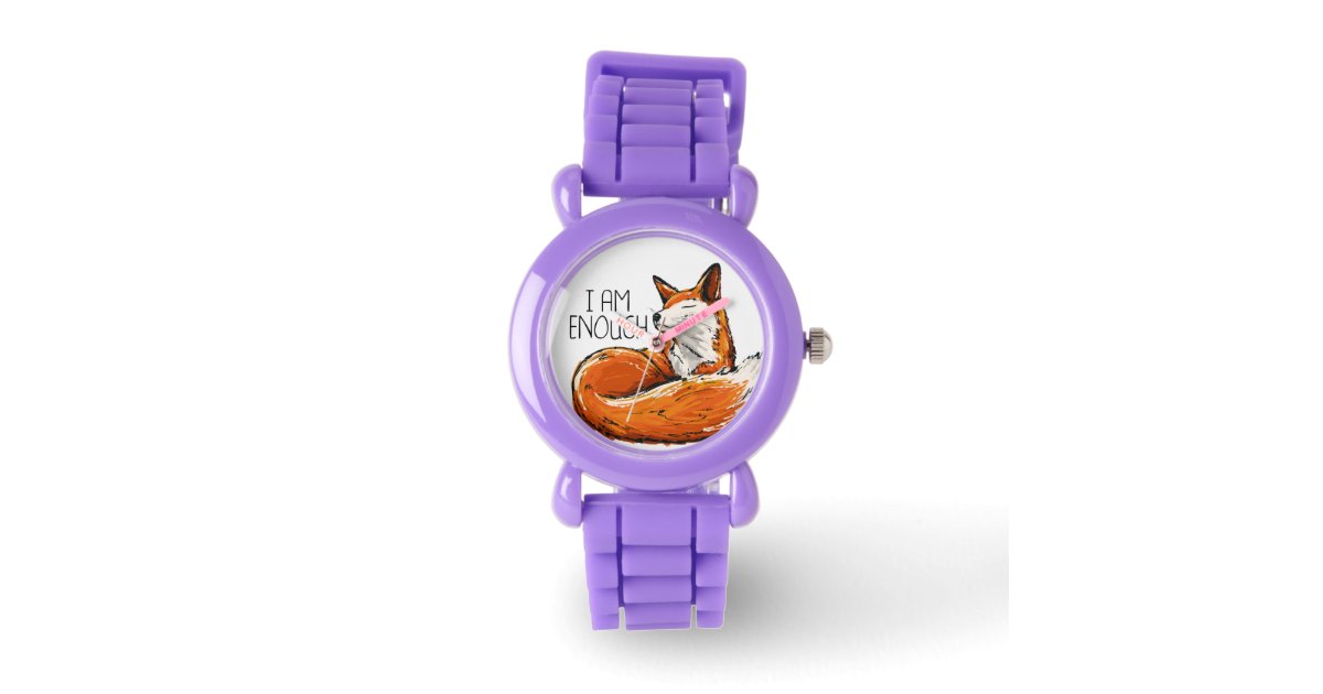 "I am enough" self care fox Watch | Zazzle