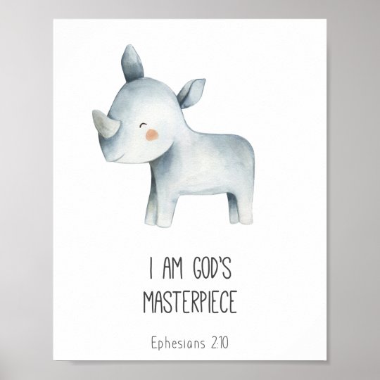 I am Gods Masterpiece Bible Verse Kids Decor | Zazzle.com