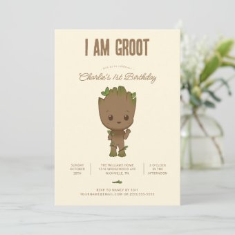 I am Groot | 1st Birthday Invitation | Zazzle