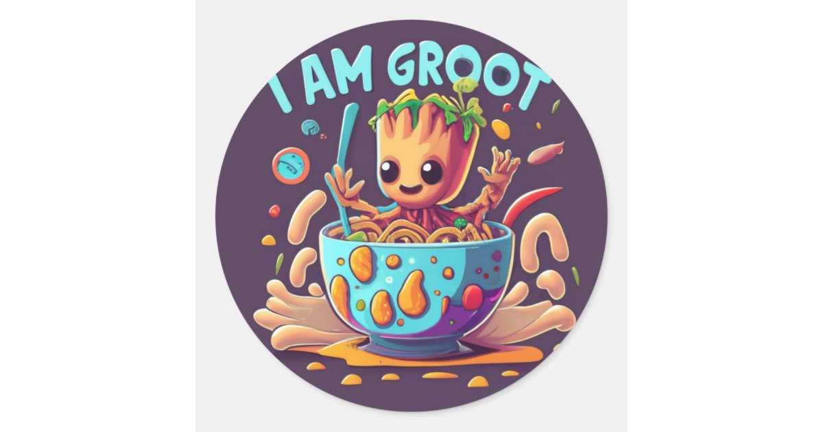 I am Groot Classic Round Sticker | Zazzle