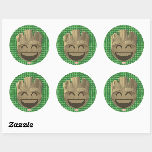 "I Am Groot" Text Emoji Classic Round Sticker | Zazzle