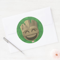 "I Am Groot" Text Emoji Classic Round Sticker | Zazzle