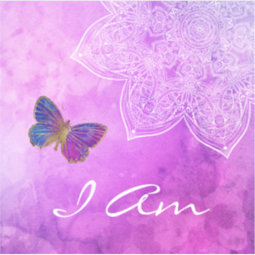 I AM Mandala Meditation Butterfly Sticker | Zazzle