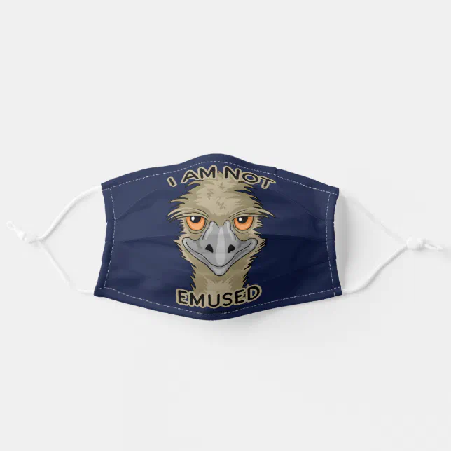 I Am Not Emused Funny Emu Pun Adult Cloth Face Mask | Zazzle
