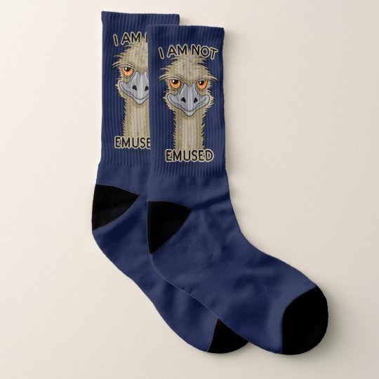 I Am Not Emused Funny Emu Pun Socks | Zazzle.com