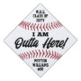 I Am Outta Here Baseball Player Funny Sports Quote Graduation Cap ...