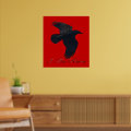 I AM RAVEN II Flying Raven Art Poster | Zazzle