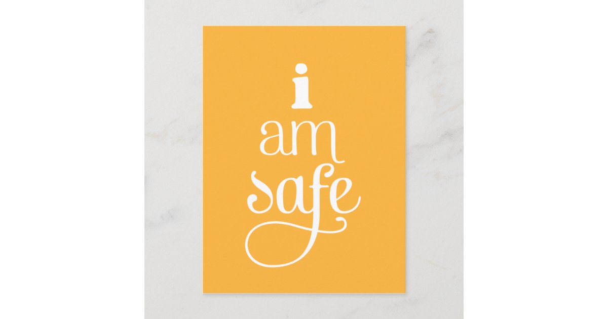 I am Safe Affirmation Postcard | Zazzle