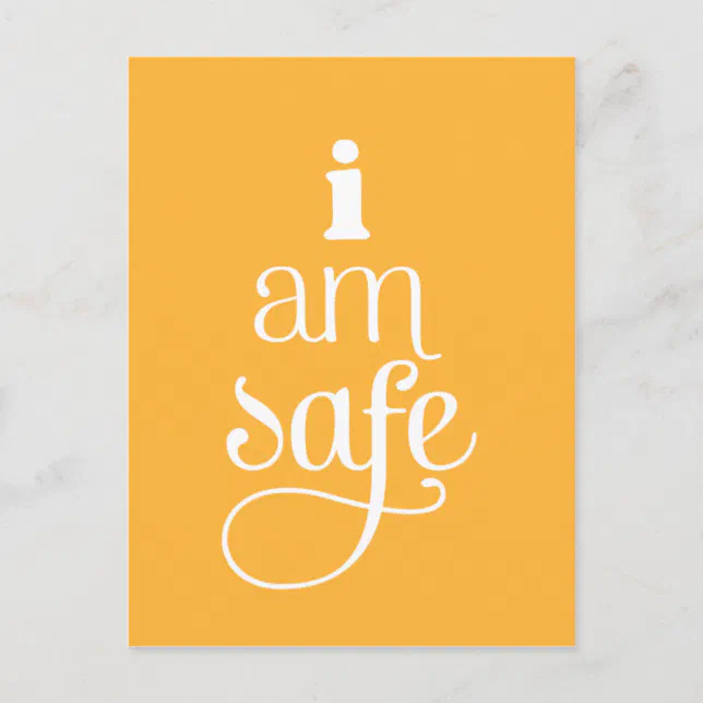 I am Safe Affirmation Postcard | Zazzle