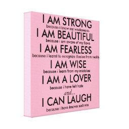 I AM STRONG Poster Canvas Print | Zazzle