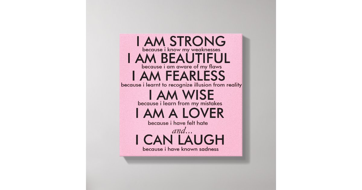 I AM STRONG Poster Canvas Print | Zazzle