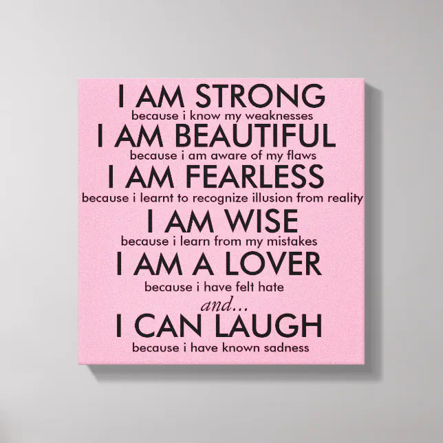 I AM STRONG Poster Canvas Print | Zazzle