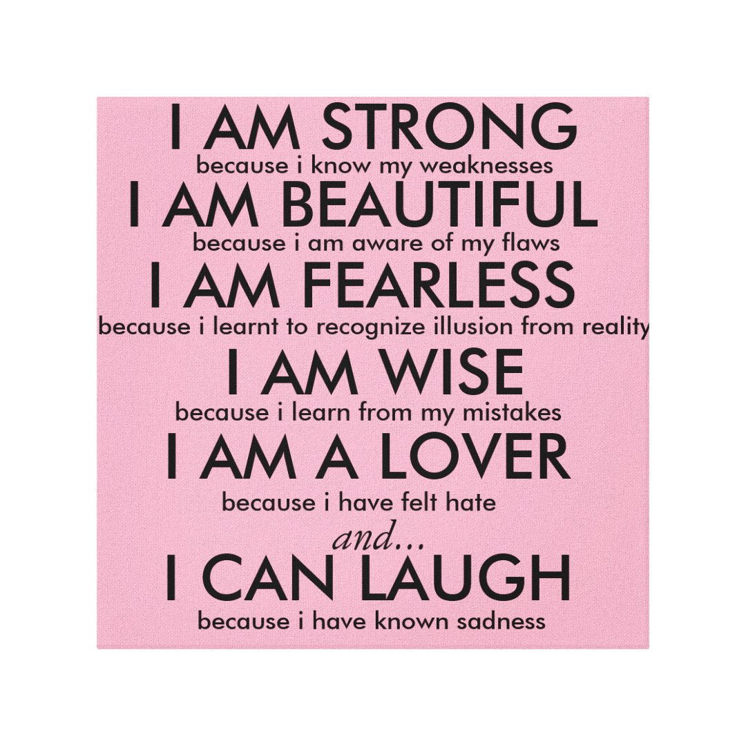 I AM STRONG Poster Canvas Print | Zazzle
